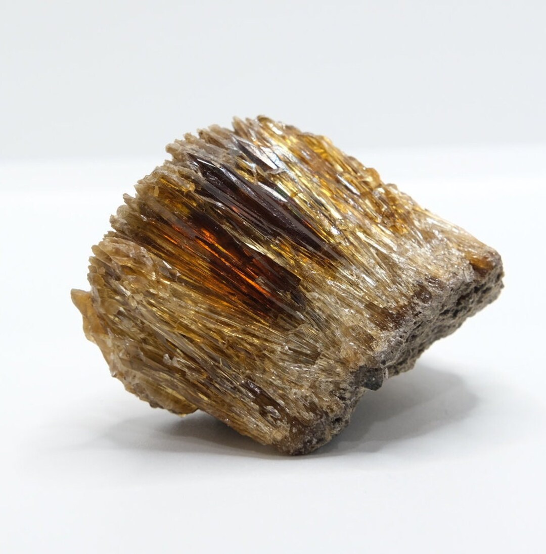 Honey Color Amber Calcite With Yellow Glowing UV Fluorescence Mineral ...