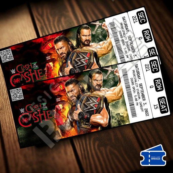 Printable Wwe Ticket - Etsy