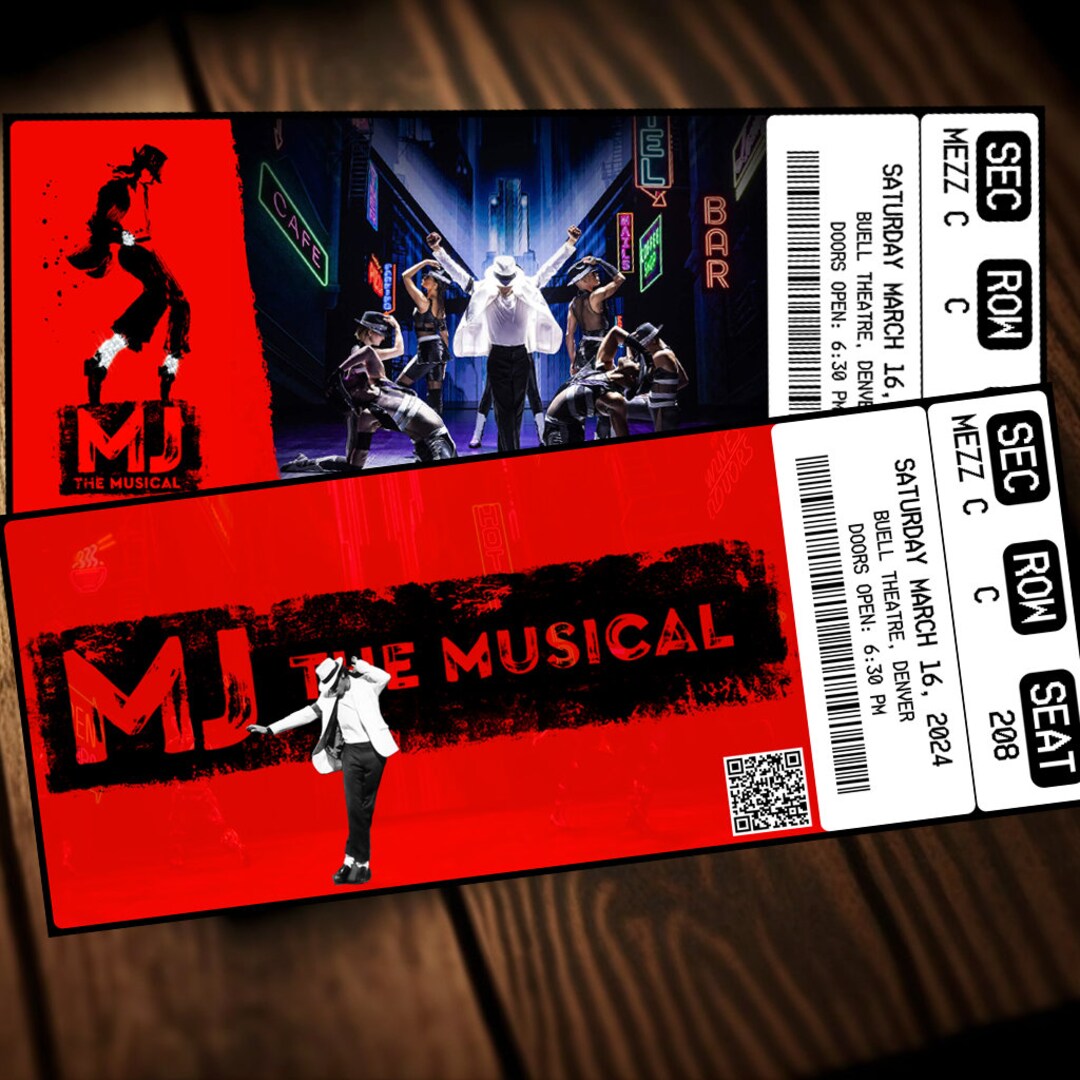Printable MJ the Musical Ticket Theatre Tickets Broadway West End ...