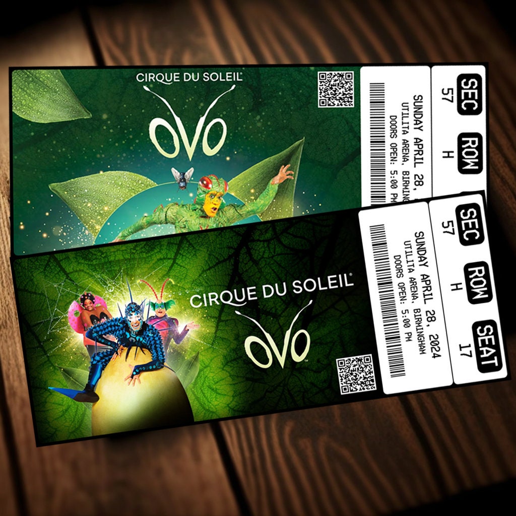 Printable Cirque Du Soleil OVO Ticket Live Musical Circus Performance ...