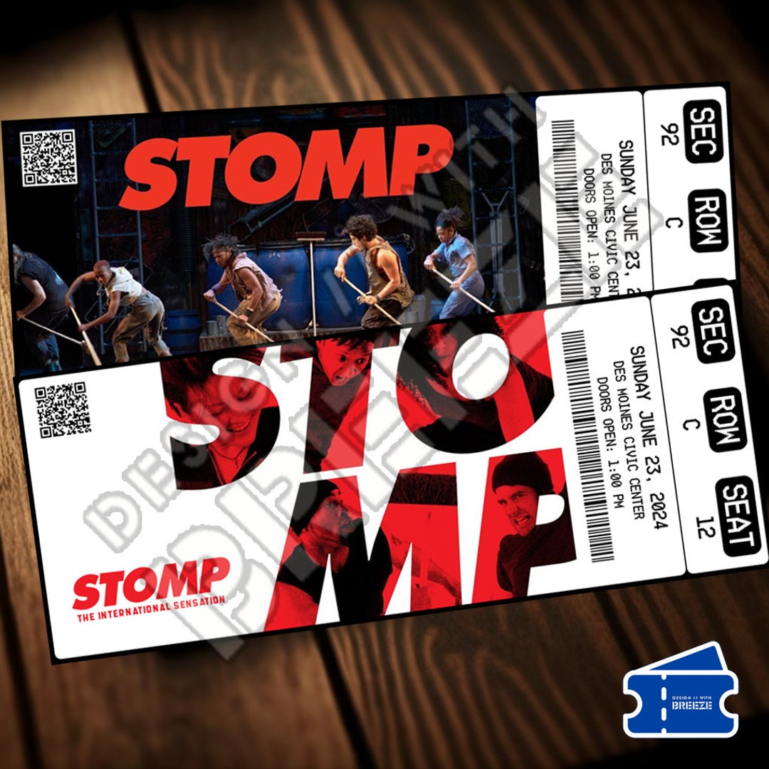 Printable Stomp Ticket Musical Theatre Tickets Broadway West End ...