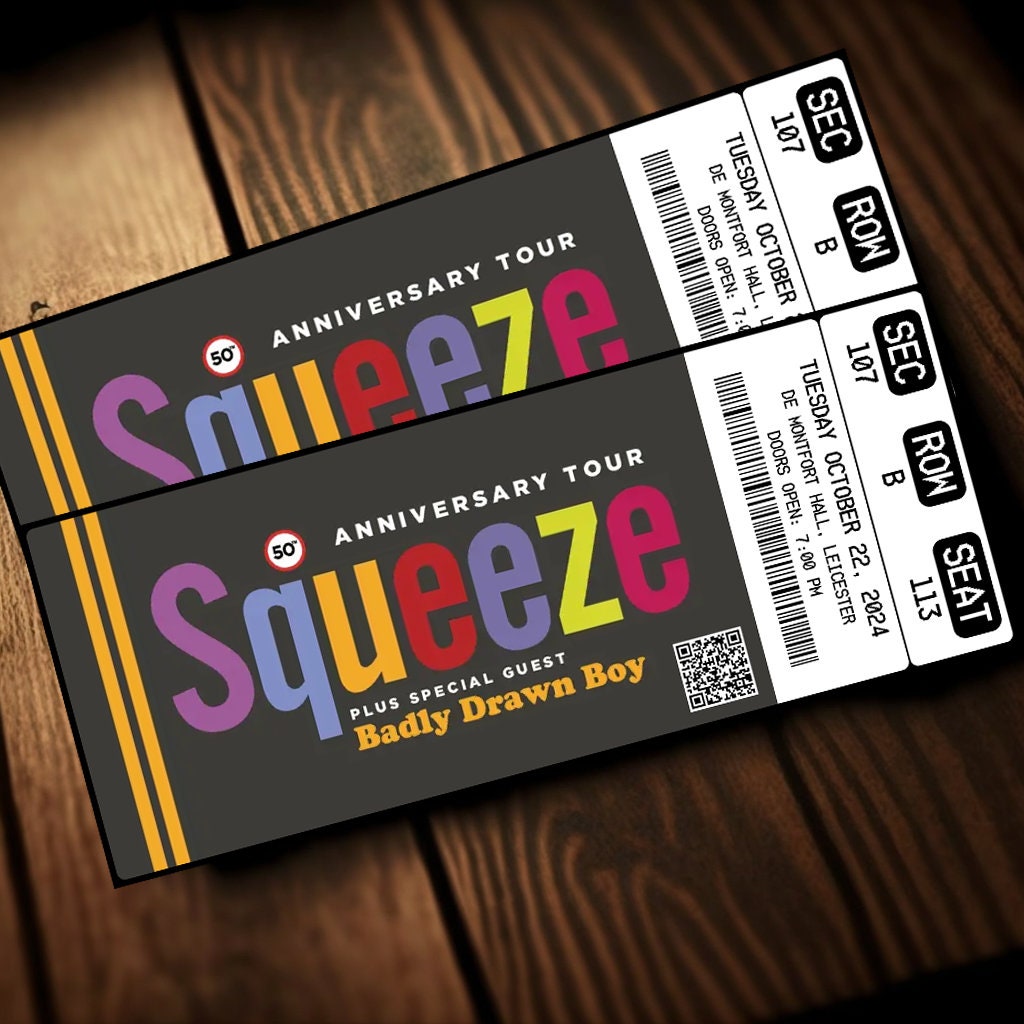 Printable Squeeze Ticket 50th Anniversary Tour 2024 Show - Etsy