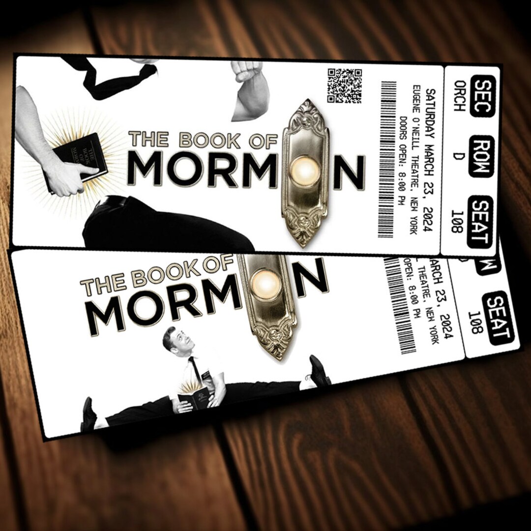 Printable the Book of Mormon Theatre Musical Ticket Broadway - Etsy UK