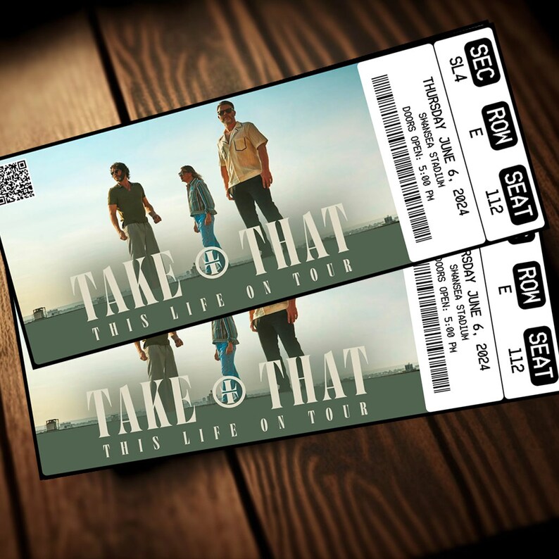 Printable Take That Ticket This Life on Tour 2024 Music - Etsy