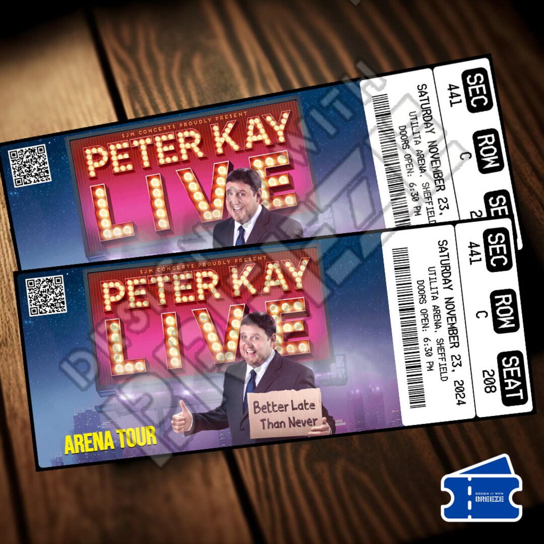Printable Peter Kay Ticket 2024 2025 Tour Live Comedy Show Surprise ...