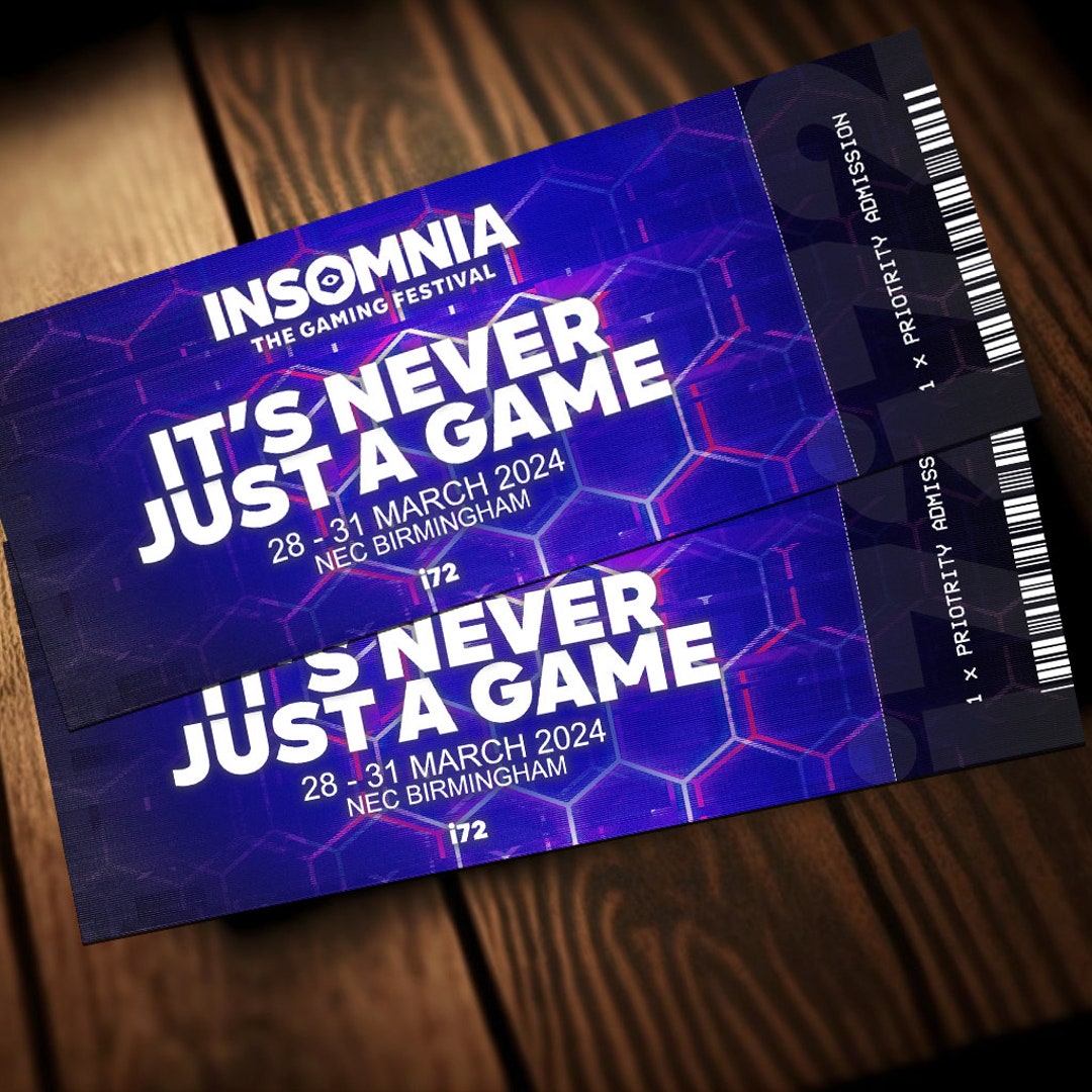 Printable Insomnia the Gaming Festival Ticket Event Show Pass Surprise ...