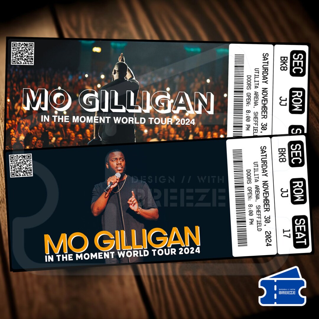 Printable Mo Gilligan Ticket in the Moment World Tour Live Comedy Show Surprise Gift Reveal ...