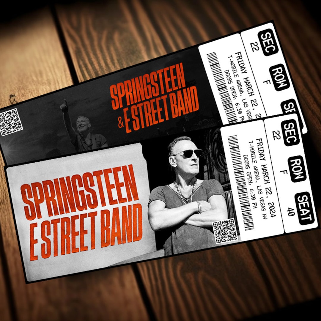 Printable Bruce Springsteen Ticket the E Street Band Tour Concert Show ...