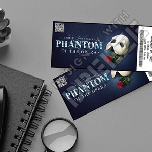 Phantom of the Opera Theatre Musical Ticket PDF Download Broadway West ...