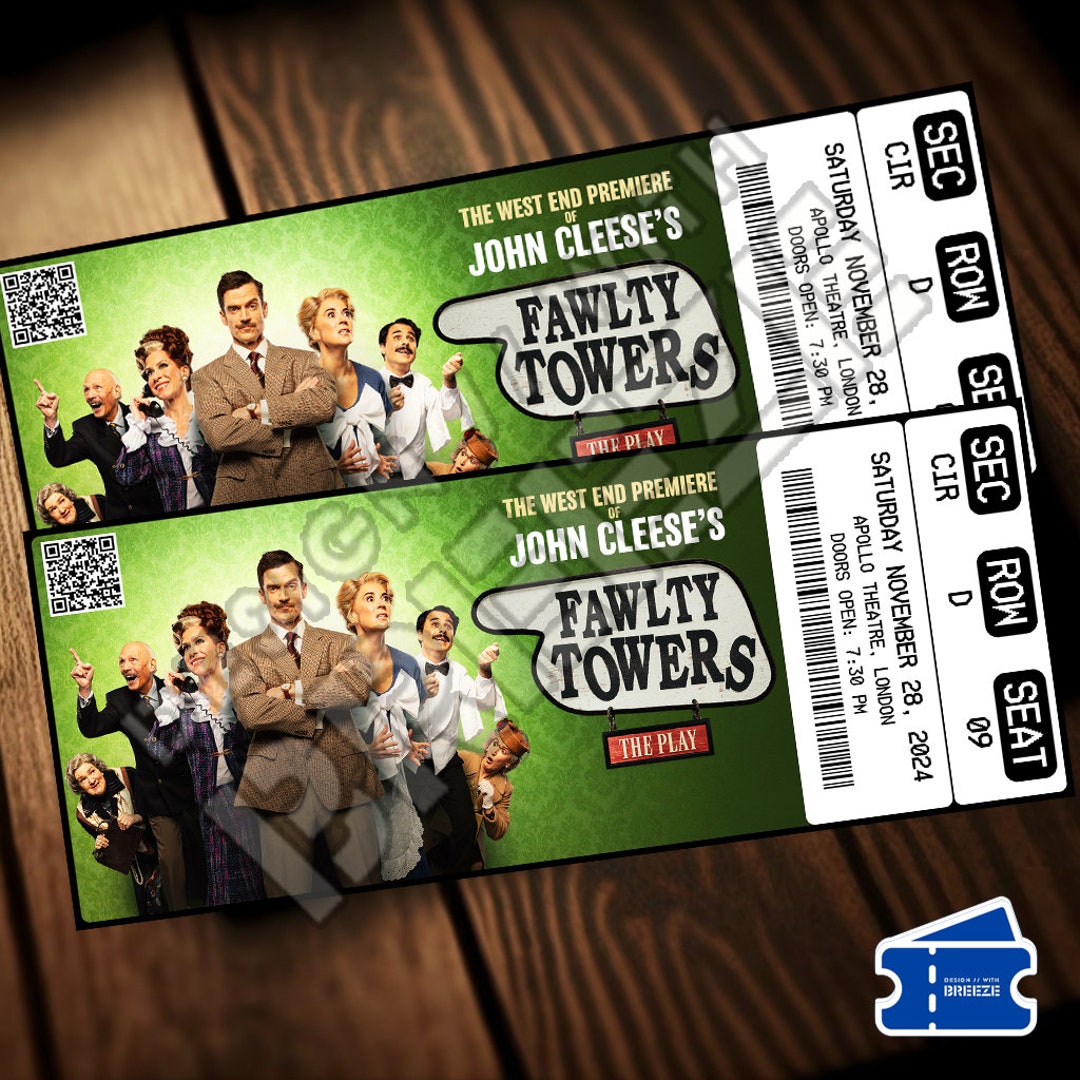 Printable Fawlty Towers Ticket Theatre Tickets West End Play Surprise ...