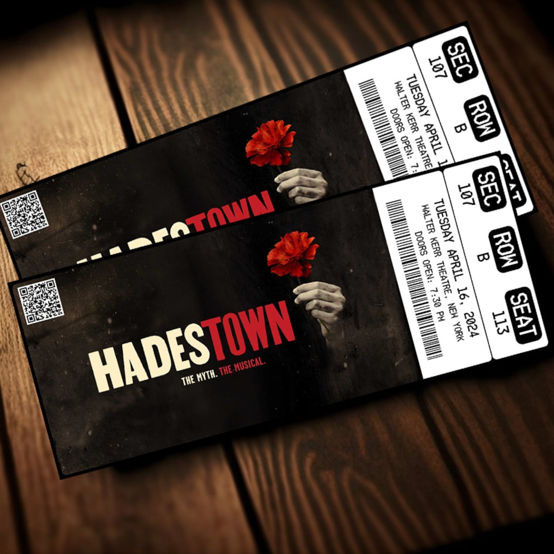 Printable Hadestown Theatre Musical Ticket Broadway West End Surprise Gift Editable Personalized ...