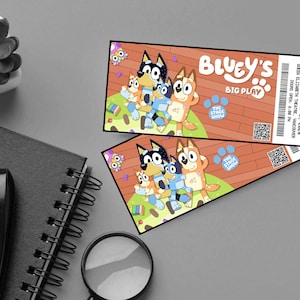 Printable Bluey's Big Play Ticket the Stage Show Kids Show Pass ...