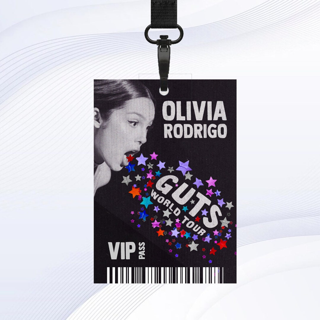 Olivia Rodrigo Guts World Tour 2024 Lanyard Card Faux VIP Show Pass ...