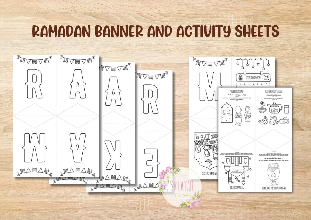 Ramadan Banner Printable, Activity and Coloring Sheets, Ramadan ...