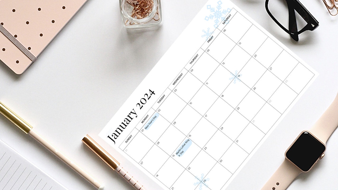 Printable Monthly Calendar USA Holidays and Observances Colorfull - Etsy