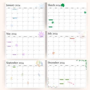 Printable Monthly Calendar USA Holidays and Observances Colorfull - Etsy