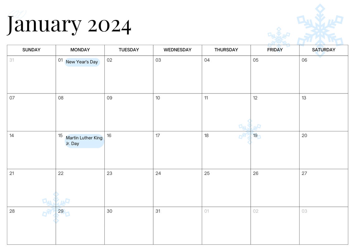 Printable Monthly Calendar USA Holidays and Observances Colorfull - Etsy