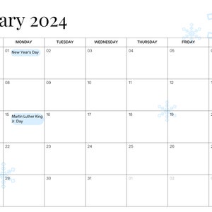 Printable Monthly Calendar USA Holidays and Observances Colorfull - Etsy