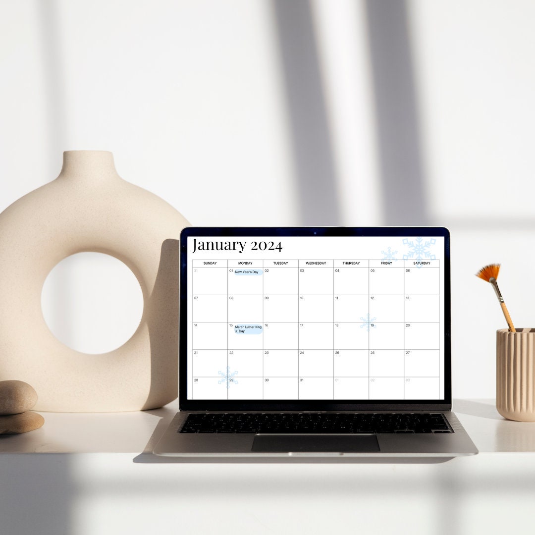 Printable Monthly Calendar USA Holidays and Observances Colorfull - Etsy