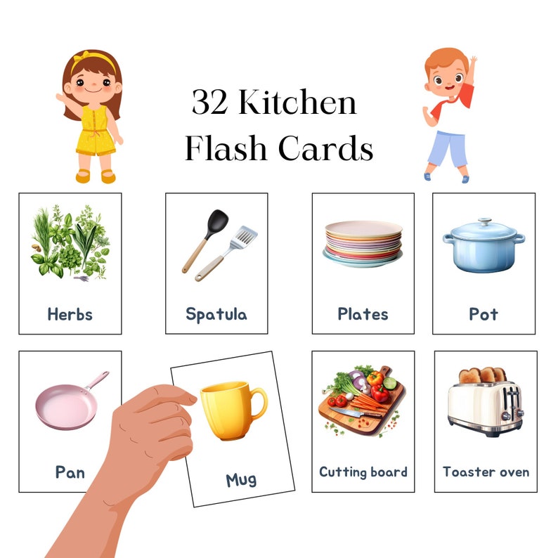 32 Kitchen Flash Cards - Etsy