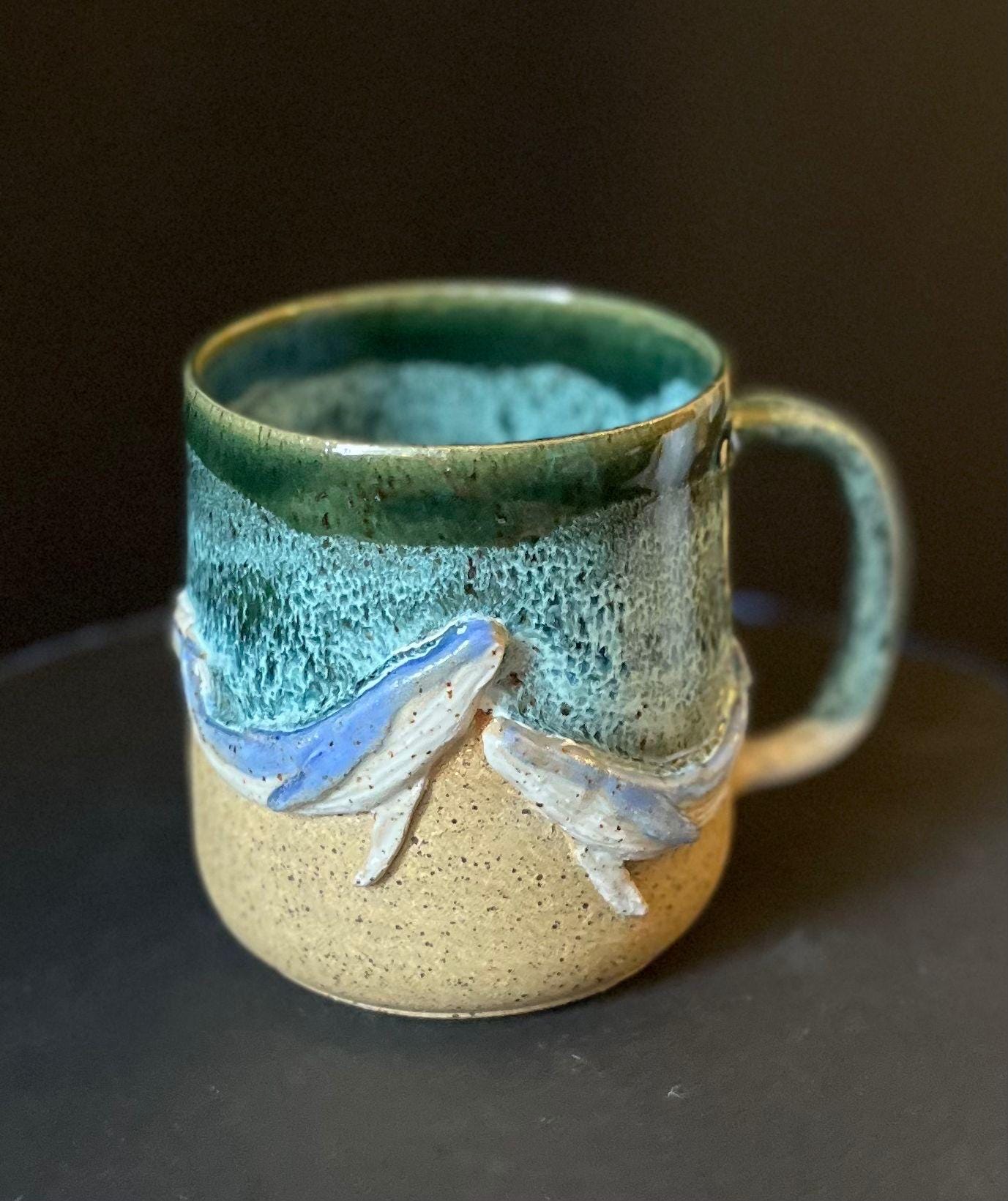 Handcrafted Ceramic Whale Mug: Coastal Ocean Art, 12 Oz - Etsy
