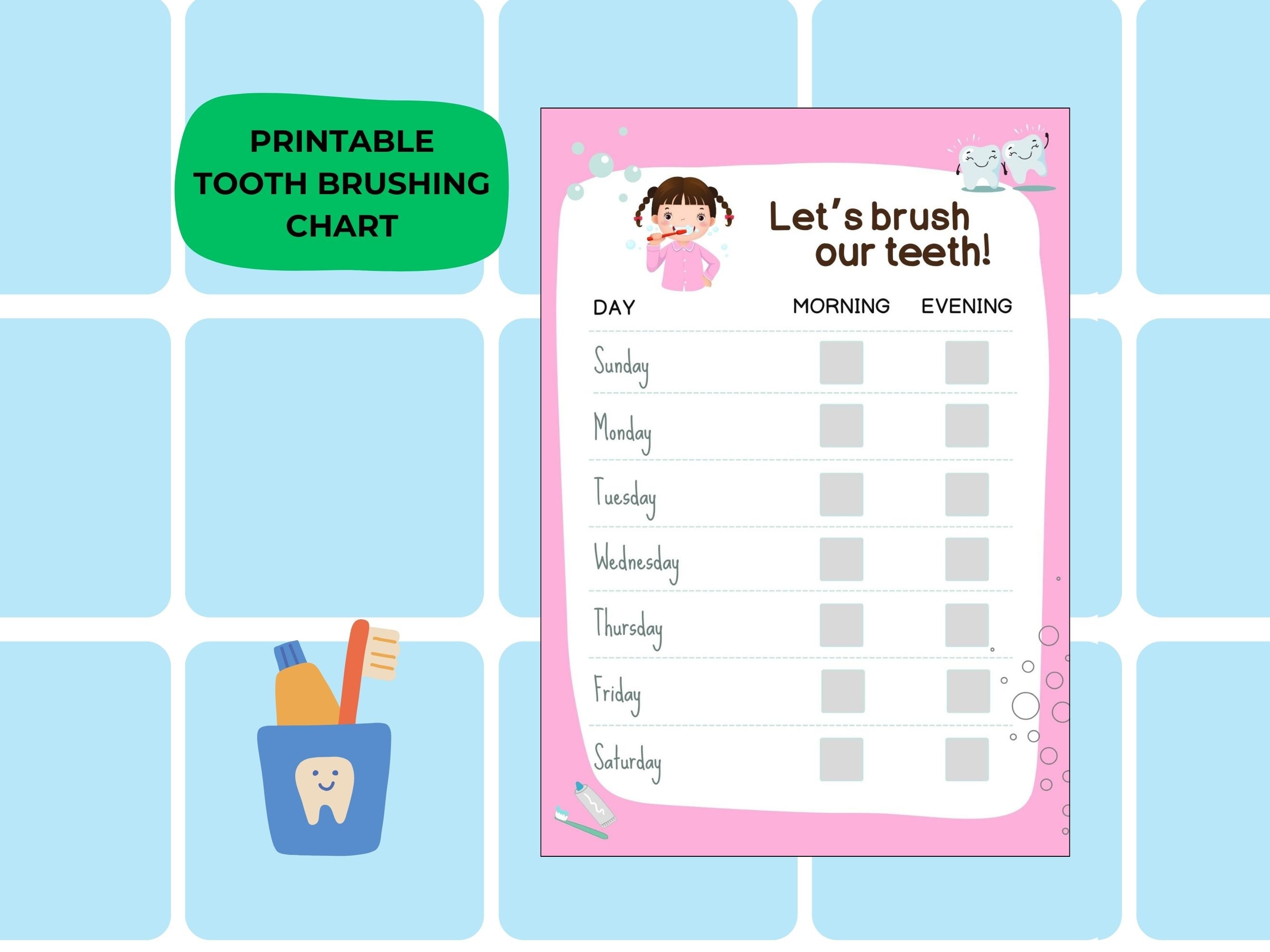 Teeth Brushing Chart Brush Teeth Chart Brush Teeth - Etsy Australia