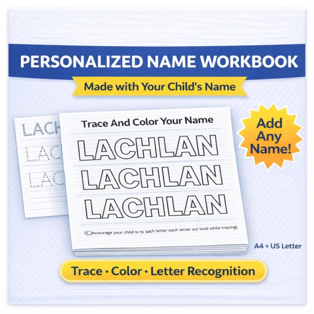 Personalized Name Writing Practice Workbook | Learn to Write Name ...