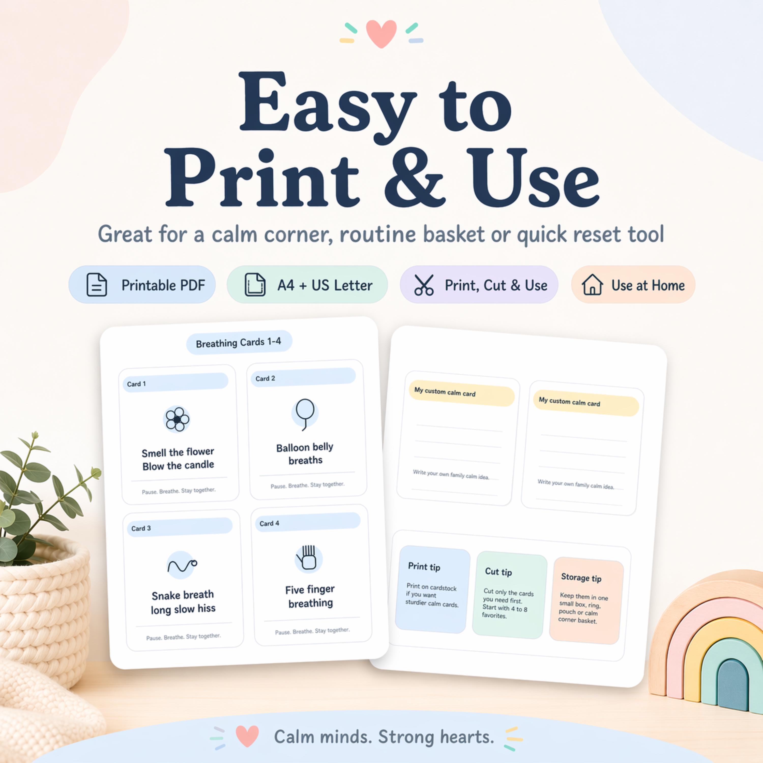 Calm Down Cards for Kids Printable, Big Feelings Toolkit, Feelings ...