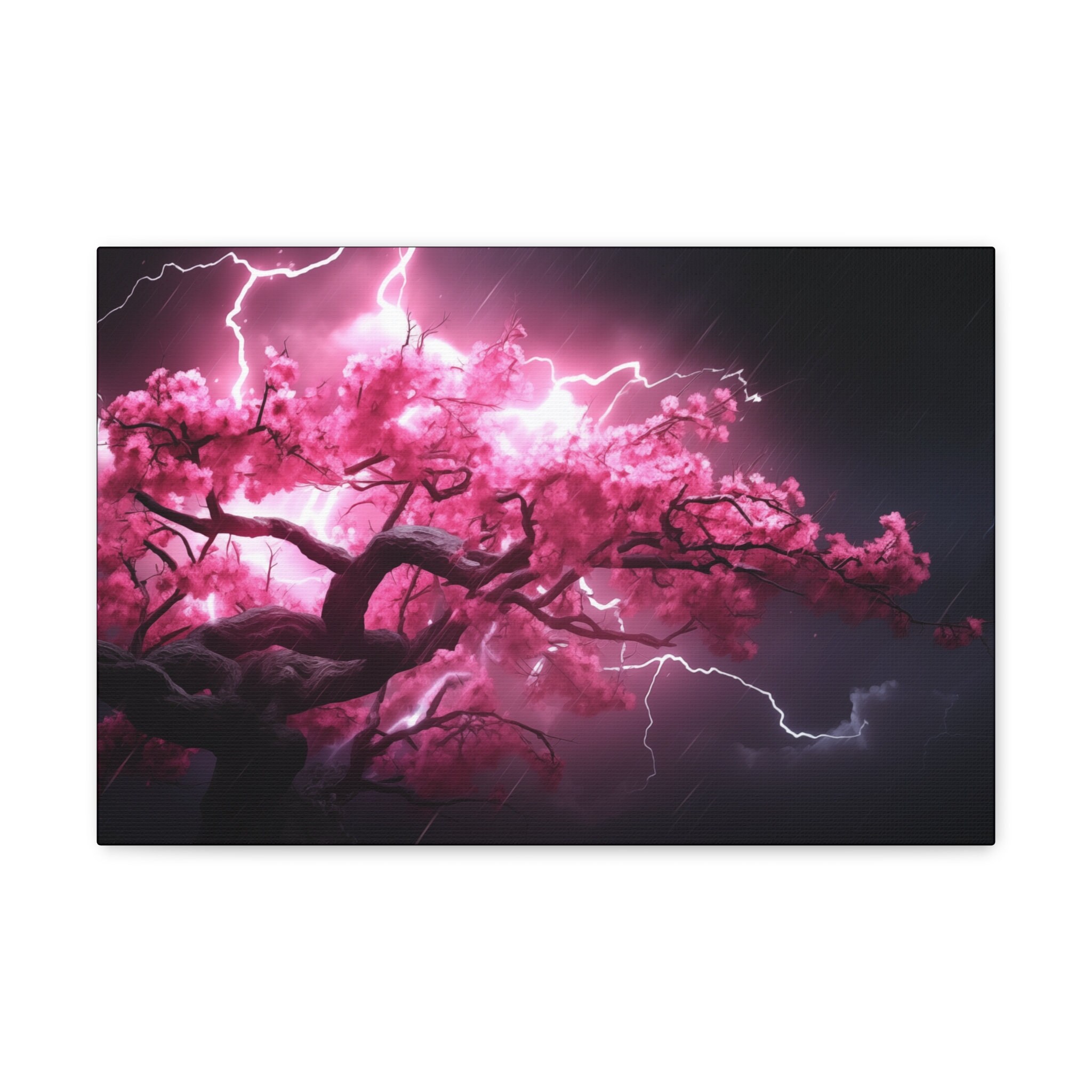 Cherry Blossom Tree Art Struck by Lightning, Cherry Blossom Art, Pink ...