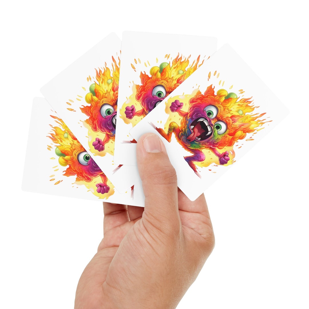 Crazy Fireball Poker Cards Playing Cards Fireball Design Gift for Him ...