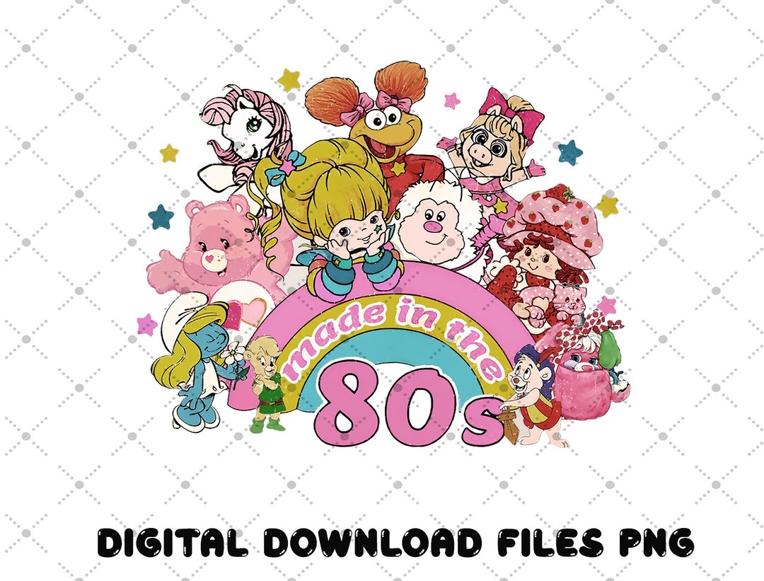 Cartoon Friends Nostalgia Png, Friends 80's Cartoon Characters Rainbow ...