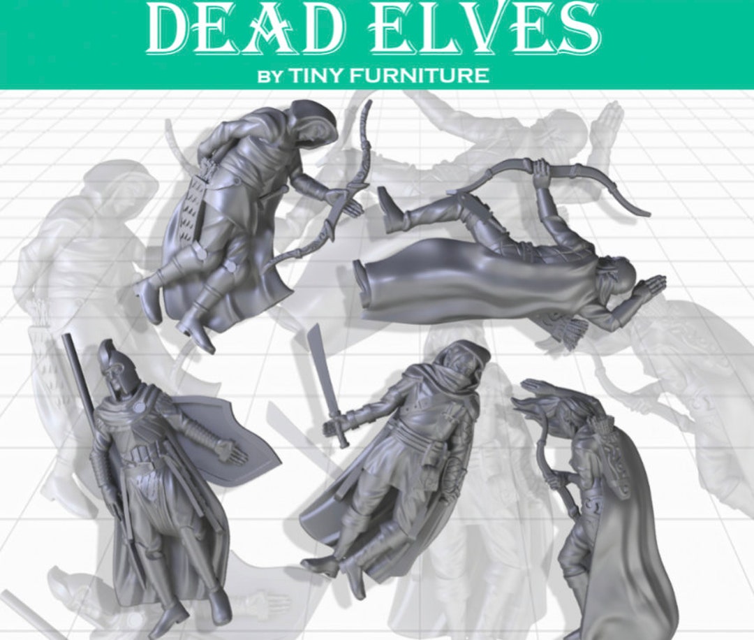 5x Dead Elves Fantasy Miniature 32mm 28mm Dungeons and - Etsy