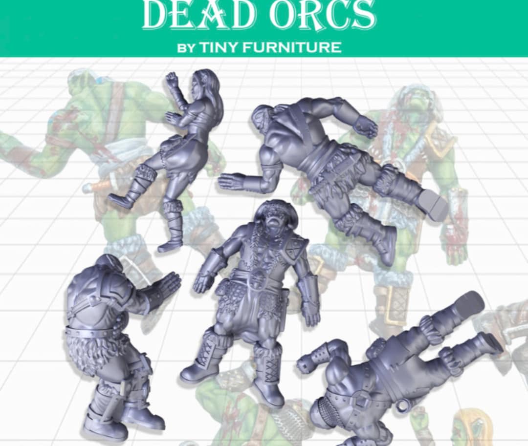 5x Dead Orcs Fantasy Miniature 32mm 28mm Dungeons and Dragons - Etsy