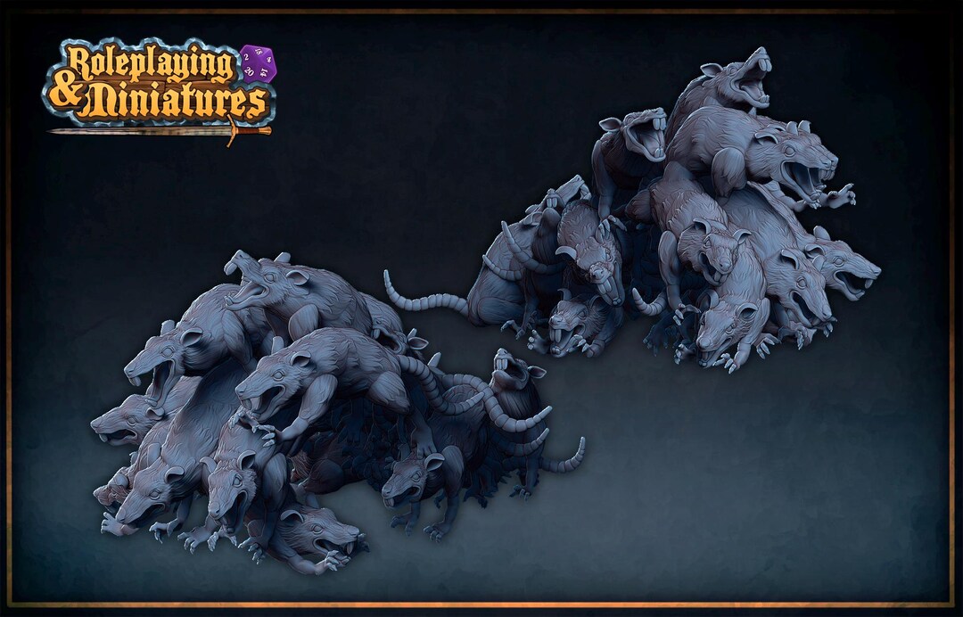 Rat Swarm - 32mm 28mm Dungeons and Dragons, Animals Rat, Pathfinder and ...