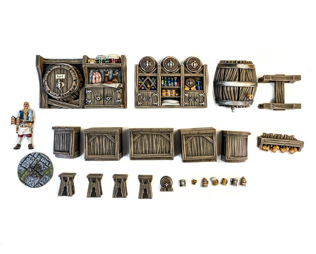 Tavern Set - Villager Fantasy Npc Commoner Scatter Miniature 32mm 28mm ...