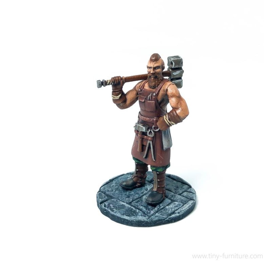 Blacksmith - Villager Fantasy Npc Commoner Scatter Miniature 32mm 28mm ...