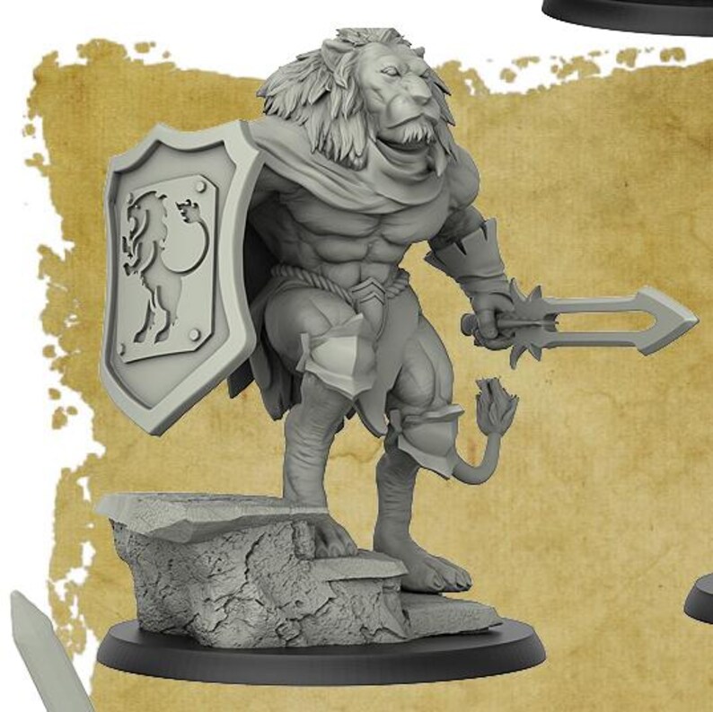 Lion Warrior -dungeons and Dragons, Fantasy Mythical Creature ...