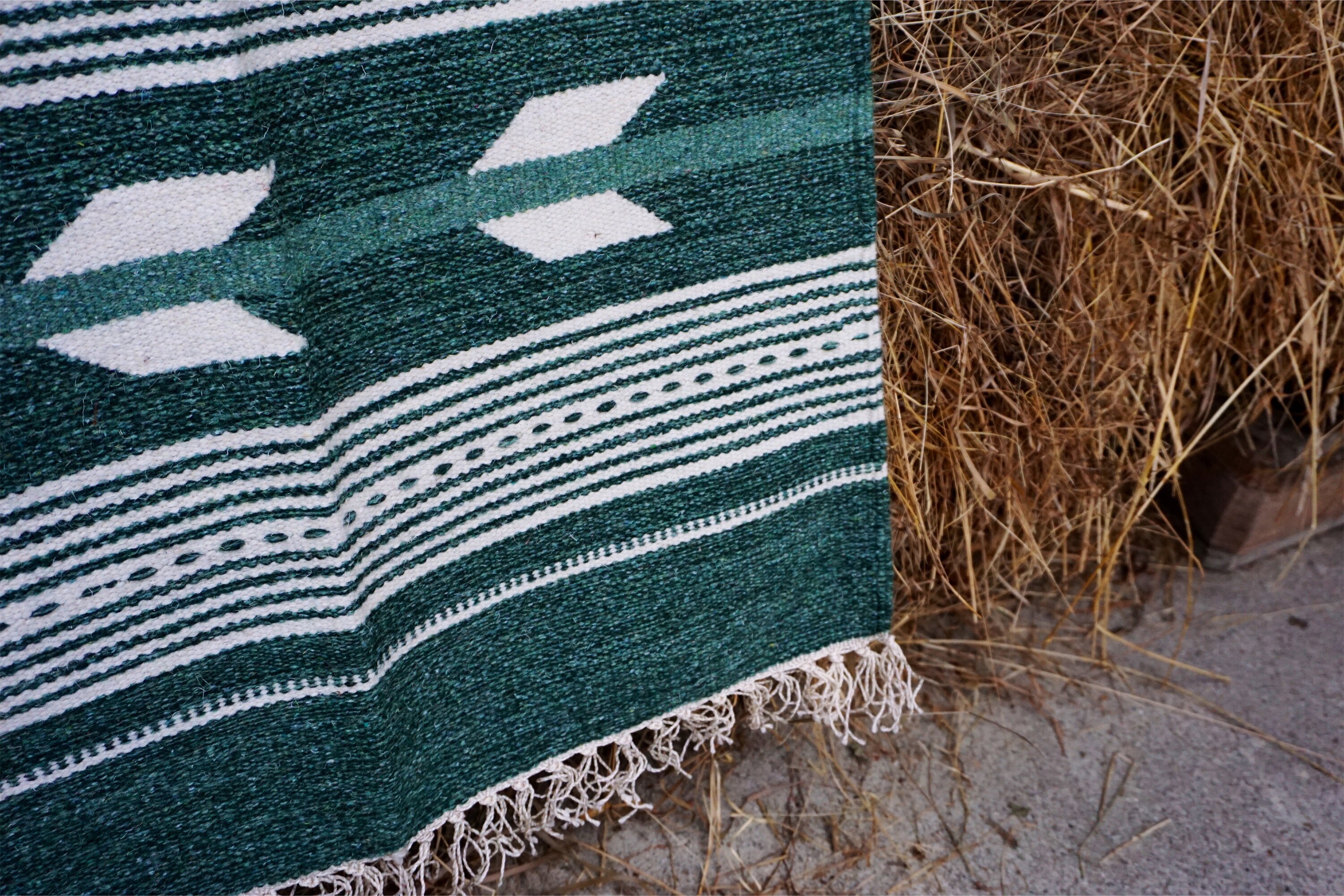 Ukrainian Handmade Rug Green Minimalist Area Rug Ethnic Rug Living Room ...