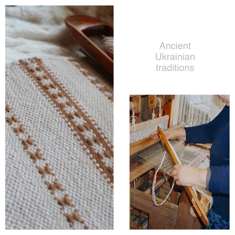 White Running Rug ukrainian Handmade Rughome Decor Carpet Woven ...