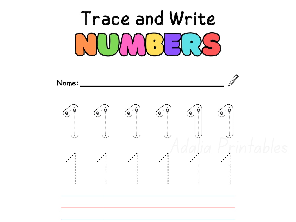 Number Worksheets 1-10, Tracing and Writing Numbers Kindergarten ...