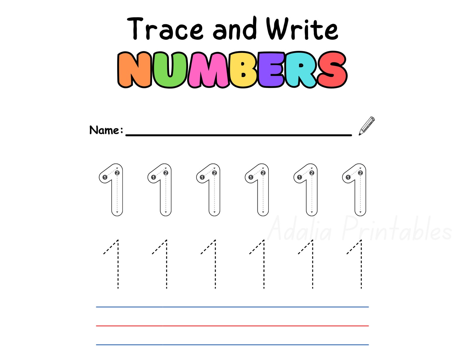 Number Worksheets 1-10, Tracing and Writing Numbers Kindergarten ...
