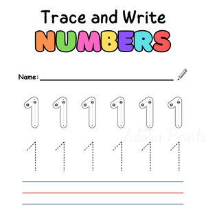 Number Worksheets 1-10, Tracing and Writing Numbers Kindergarten ...