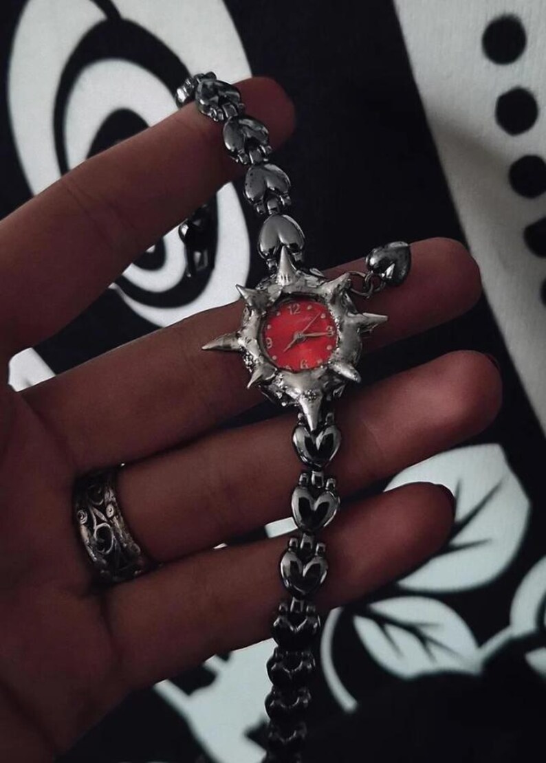 Handmade Spiky Stainless Steel Watch: Y2K Grunge Style, Gothic, Solder ...