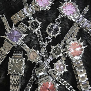 Handmade Spiky Stainless Steel Watch: Y2K Grunge Style, Gothic, Solder ...