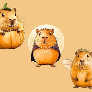 Halloween Capybara Clipart, Cute Capybara Clipart, Halloween Animal ...