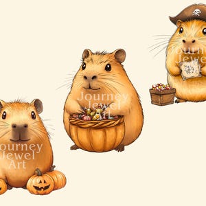 Halloween Capybara Clipart, Cute Capybara Clipart, Halloween Animal ...