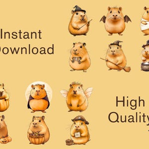 Halloween Capybara Clipart, Cute Capybara Clipart, Halloween Animal ...