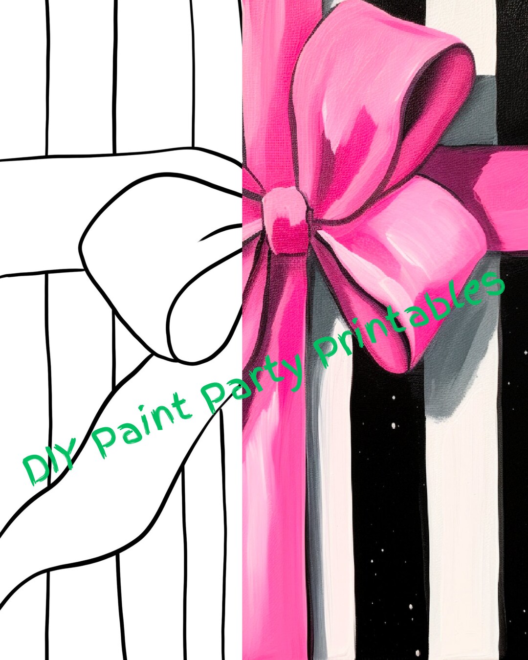 Wrapped and Tied With a Bow DIY Paint Party Printable - Etsy