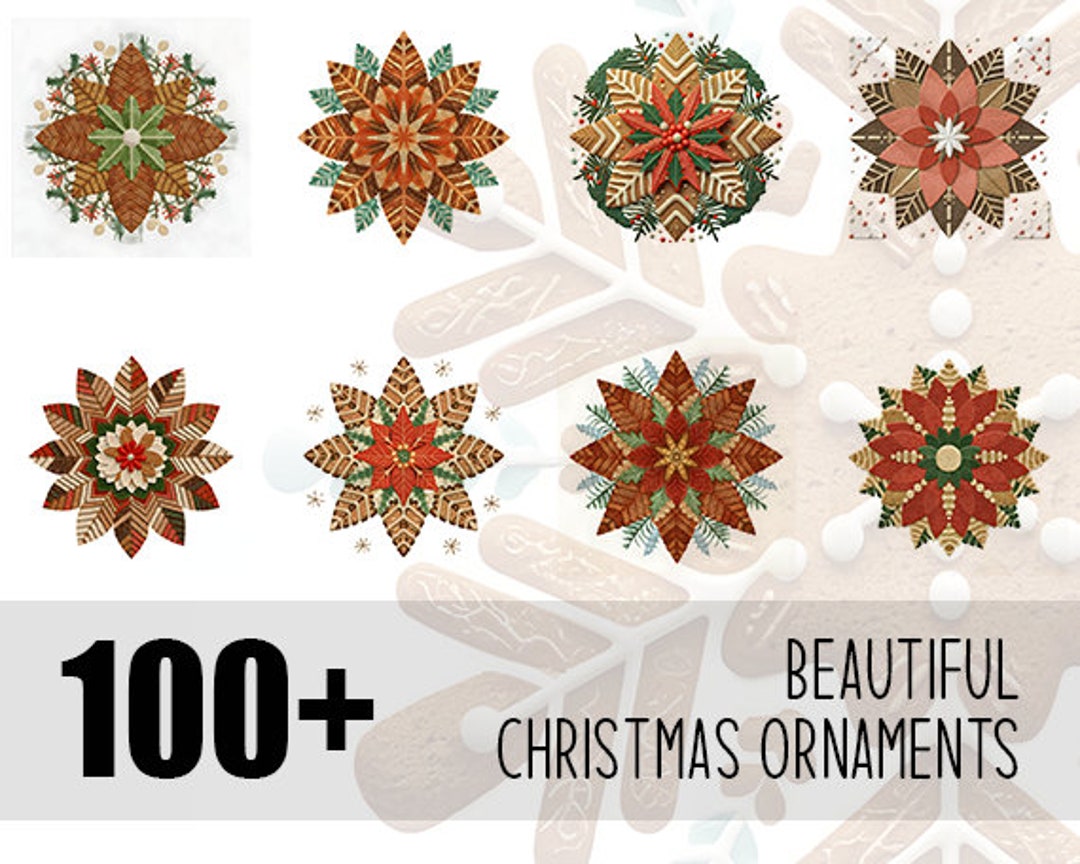 Christmas Ornament Clipart Mega Bundle 100 Hi-res Images for DIY ...