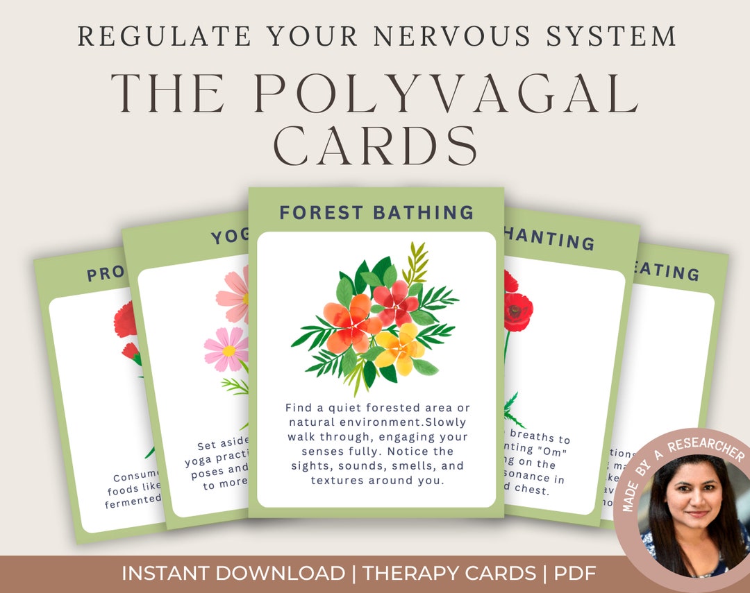 Polyvagal Cards, Vagus Nerve, Mental Health Therapy Printables Nervous ...